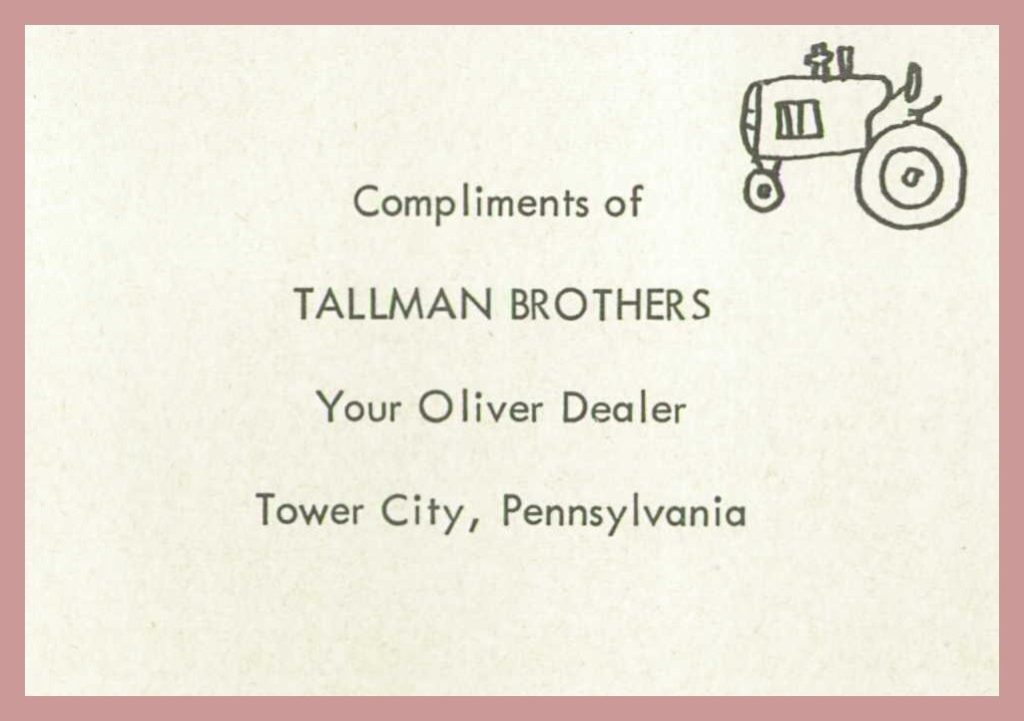 Tower City – Tallman Brothers, 1954 – Lykens Valley: History & Genealogy