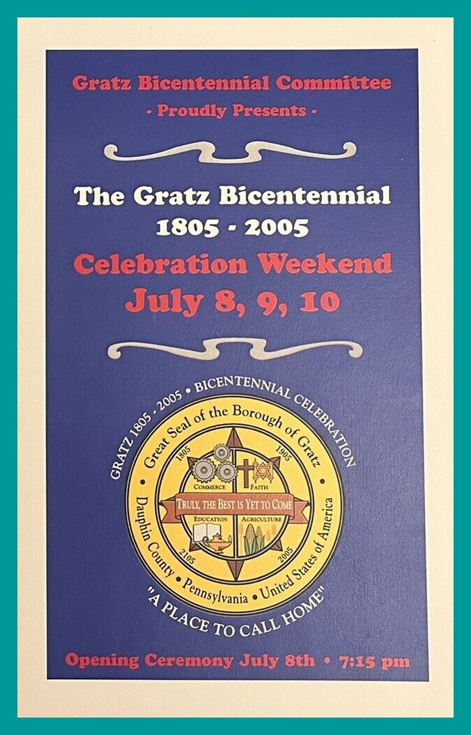 Gratz Bicentennial, 1805-2005 (1) – Lykens Valley: History & Genealogy