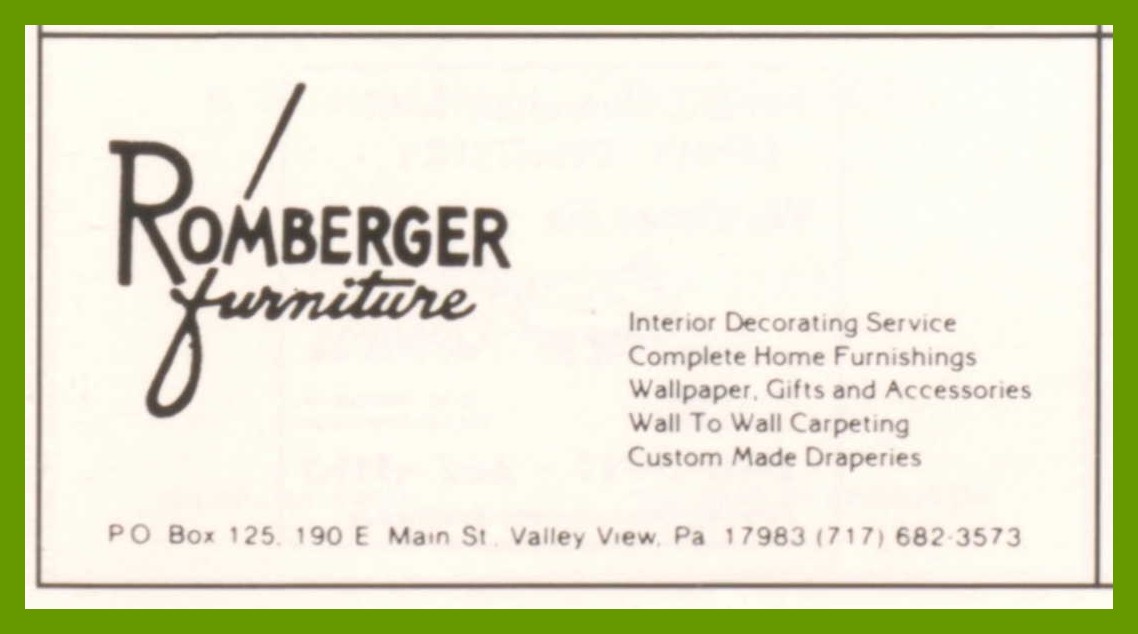 Valley View – Romberger Furniture, 1990 – Lykens Valley: History ...